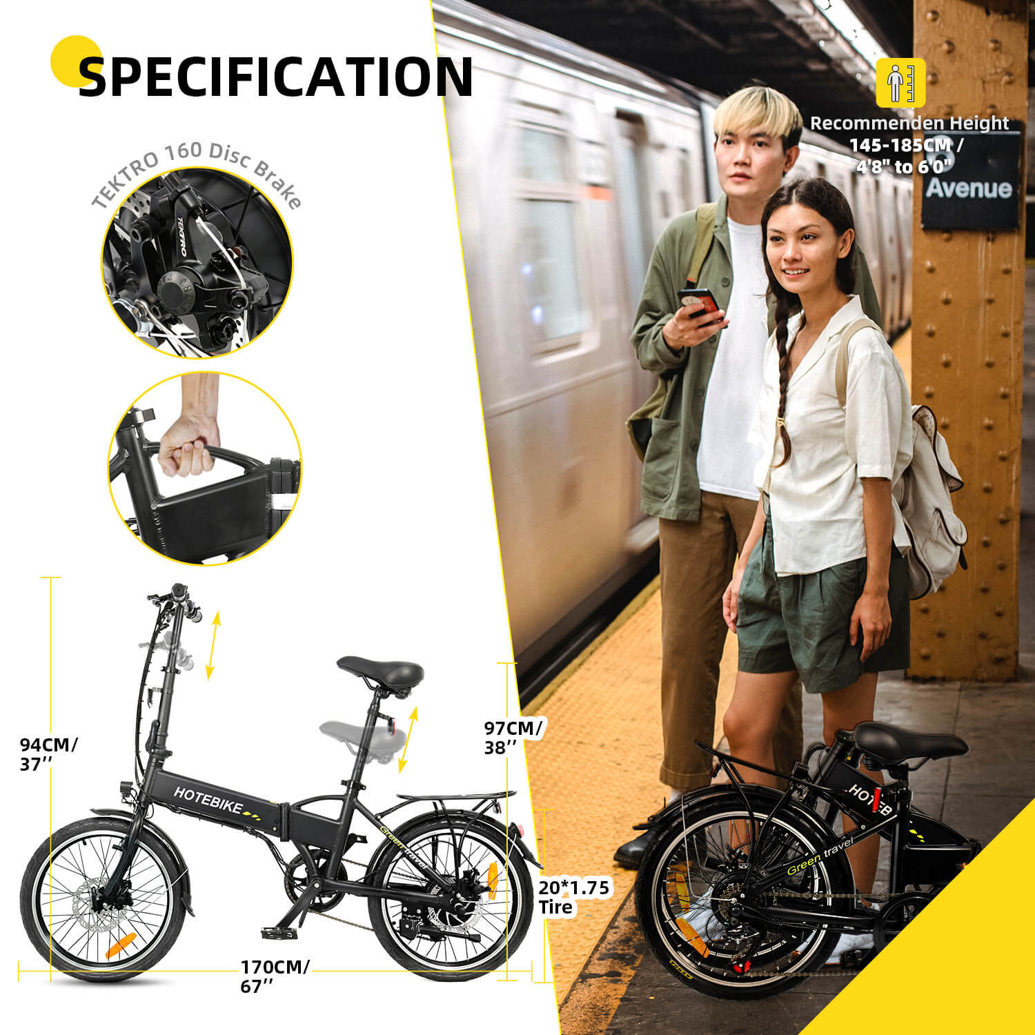 Folding Electric Bike 20 inch mini alloy ebike frame 36V350W