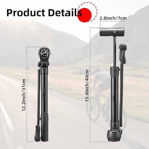 Portable Bike Pump with PSI Gauge Pump Smart Valve