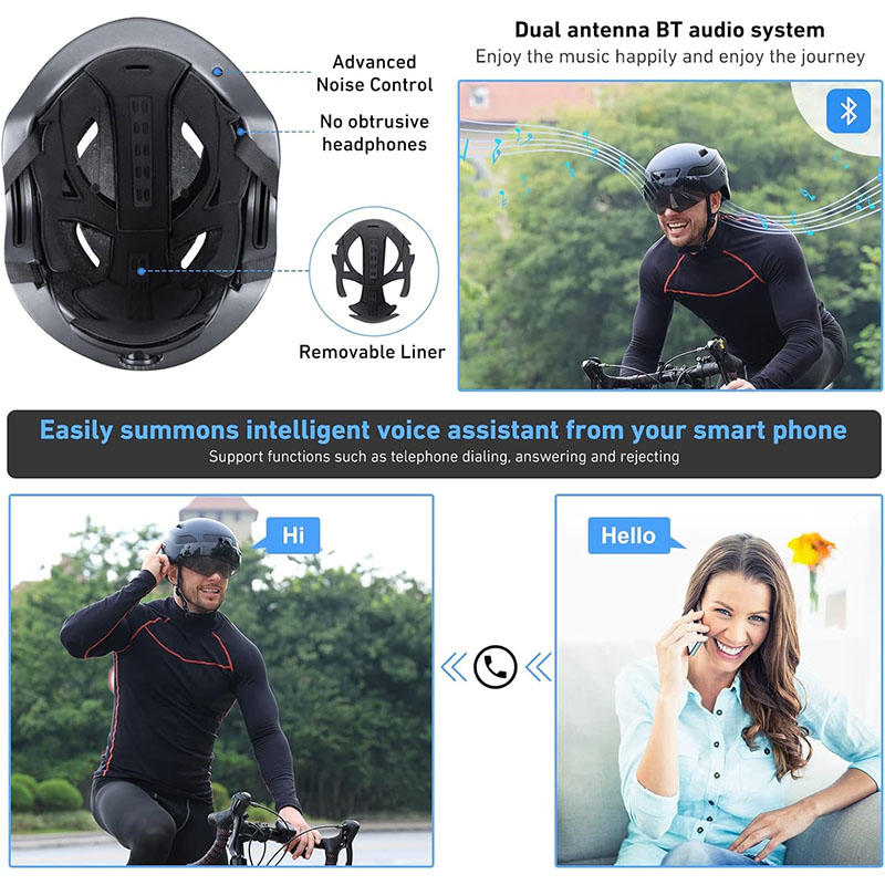 Smart Helmets for Adults with 1080P 60 fps Sports Camera