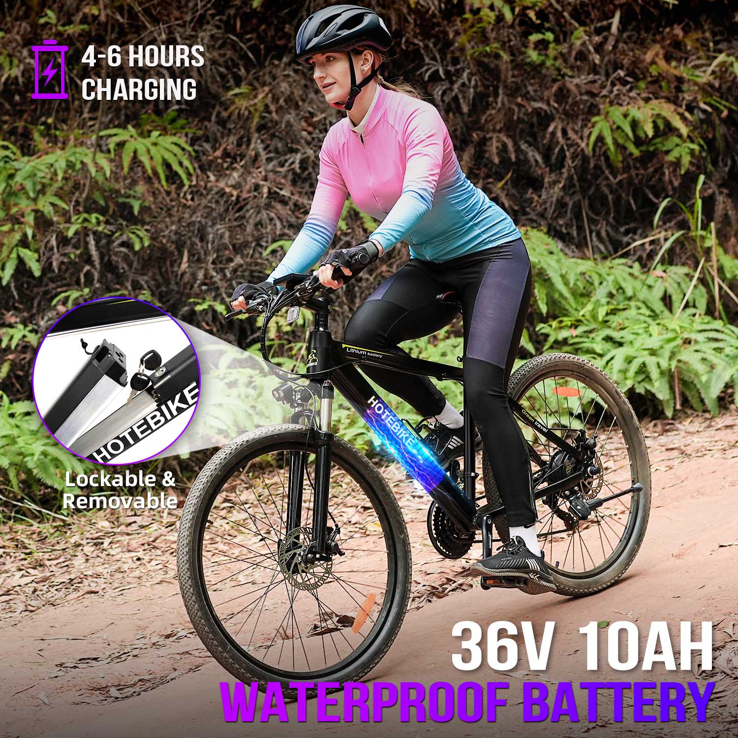 Bicycle yamagetsi yachiwiri 350W Electric Mountain Bike 10AH Battery ...